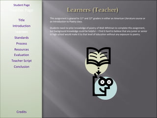 Walt Whitman WebQuest | PPT