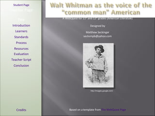 Walt Whitman WebQuest | PPT