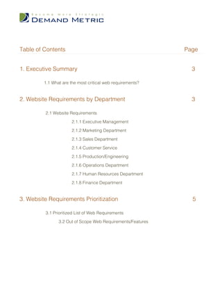 Web Requirements Document | DOC