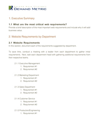 Web Requirements Document | DOC