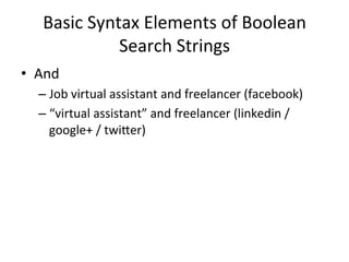 Web Research - Virtual Assistance 101 | PPT | Free Download