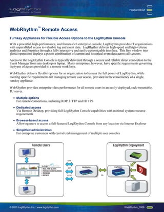 LogRhythm Web Rhythm Data Sheet | PDF