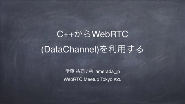 C++からWebRTC (DataChannel)を利用する | PPT