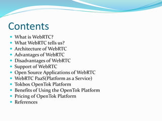 Webrtc and tokbox | PPTX