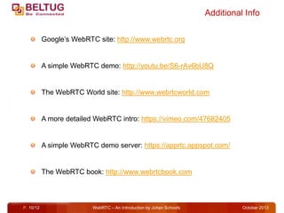 A Short WebRTC Introduction | PPTX | Browsers | Computer Software and Applications