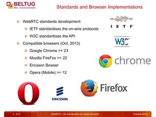 A Short WebRTC Introduction | PPTX | Browsers | Computer Software and Applications