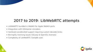 WebRTC in WPE/GTK Ports: Current status and challenges | PPT