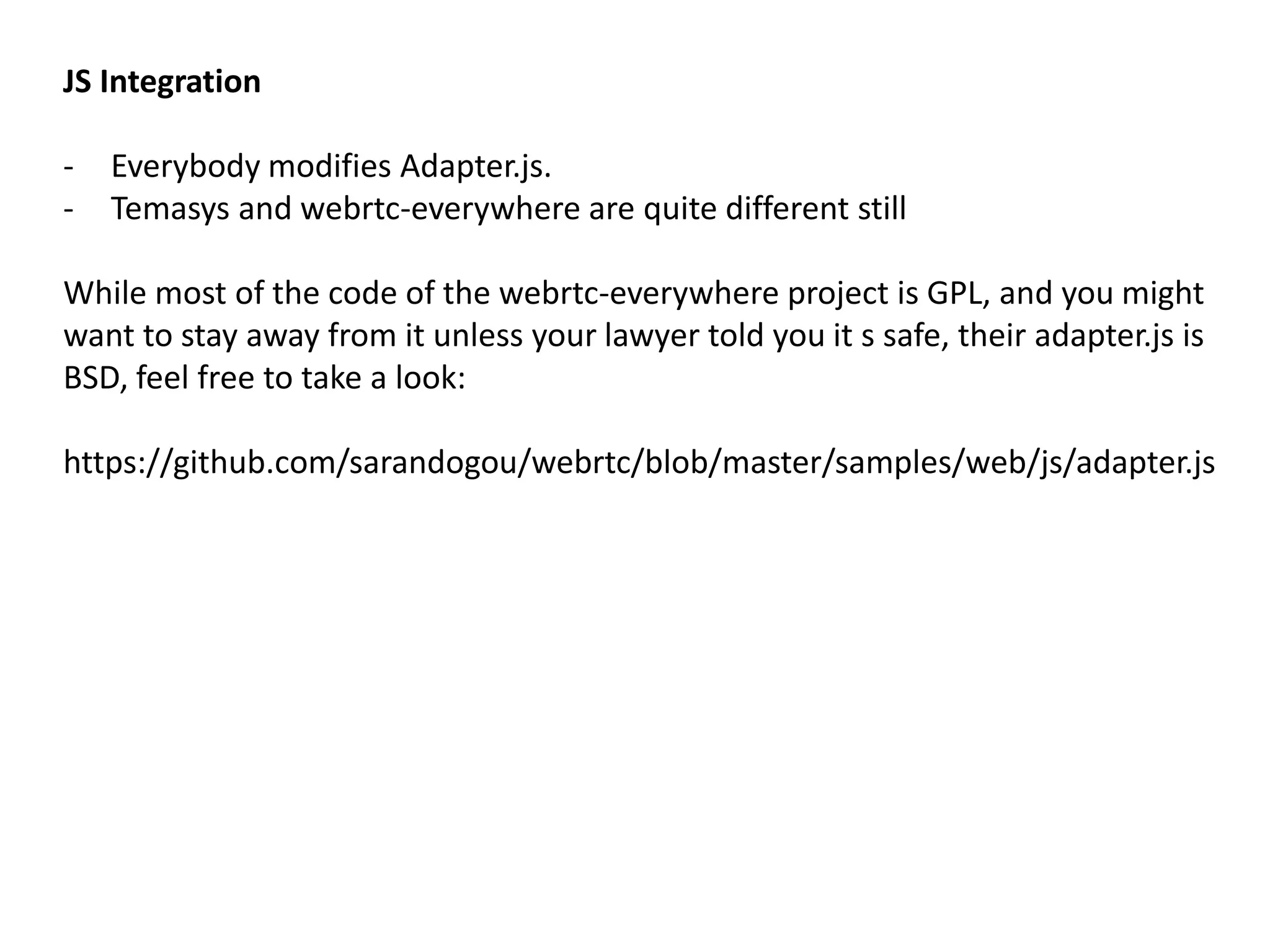 Webrtc plugins for Desktop Browsers | PPTX