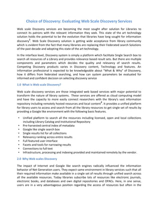 Evaluation of Web Scale Discovery Services | PDF
