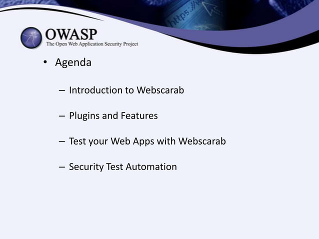 webscarab | PPTX | Browsers | Computer Software and Applications