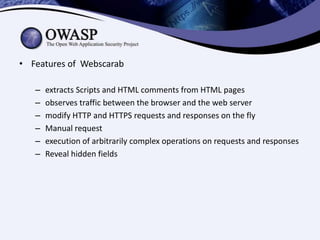 webscarab | PPTX | Browsers | Computer Software and Applications