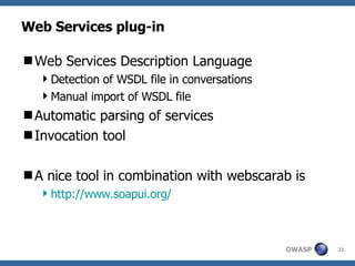 Webscarab demo @ OWASP Belgium | PPT