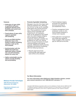 Web Scheduler for ANSOS One-Staff | PDF