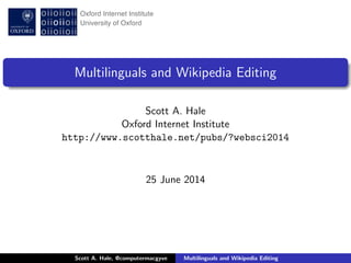 Multilinguals and Wikipedia Editing | PDF | Desktop Publishing ...