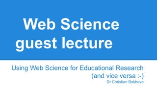 Using Web Science for Educational Research | PPT | Educational ...