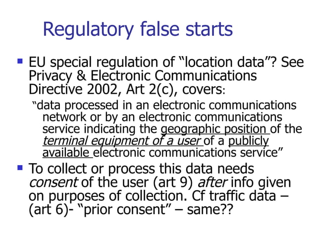 Location, Location, Location? Legal and Privacy Issues around ...
