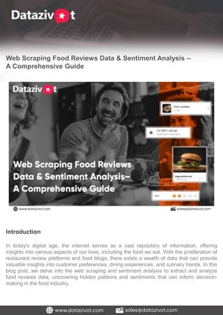 Web Scraping Food Reviews Data & Sentiment Analysis– A Comprehensive Guide.pptx
