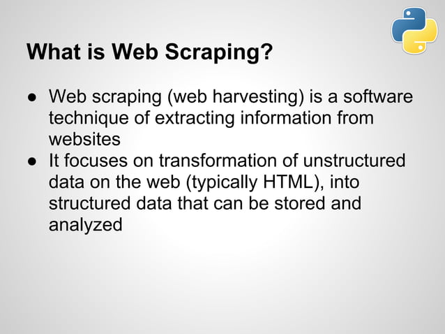 Web scraping in python | PDF | Web Design and HTML | Internet