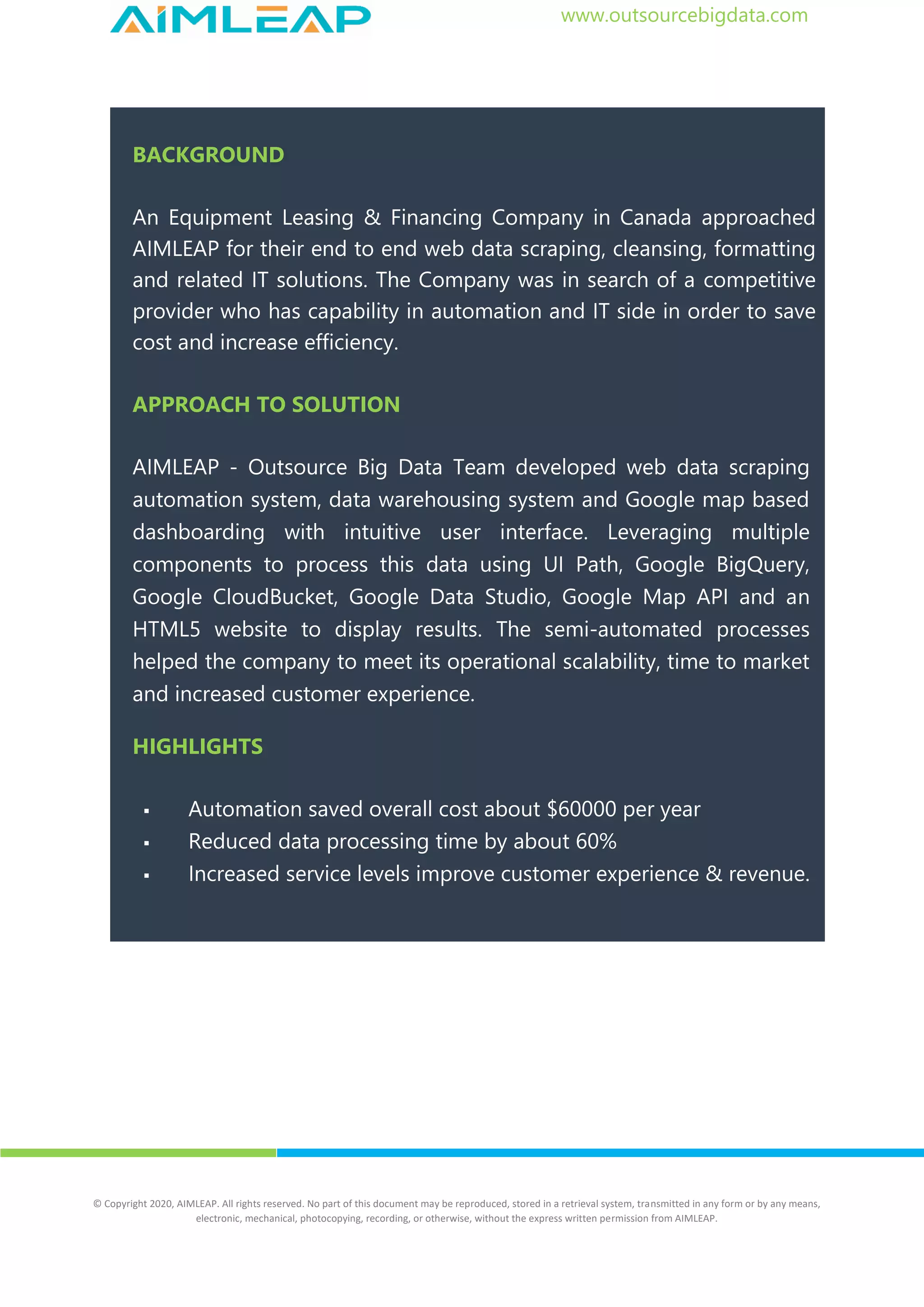 Automated Web Data Scraping And Self Serving Dashboard Trimmed Cost Pdf