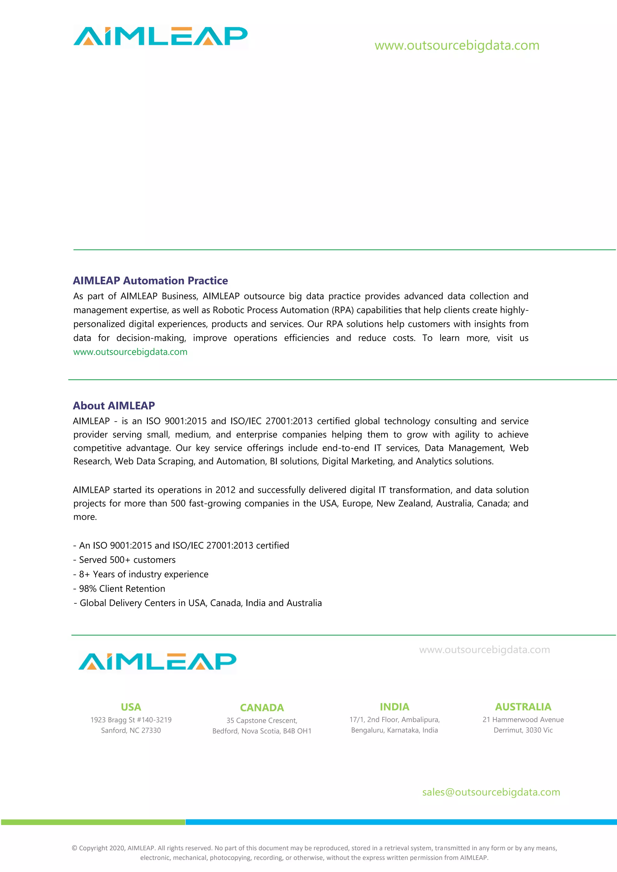 Automated Web Data Scraping And Self Serving Dashboard Trimmed Cost Pdf