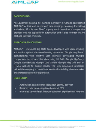 Automated Web Data Scraping & Self- Serving Dashboard Trimmed Cost | PDF