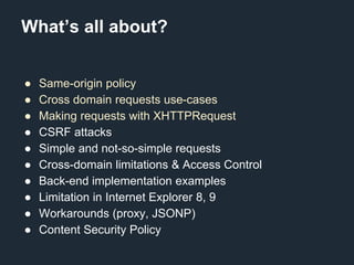 Web Security - Cookies, Domains and CORS | PPT
