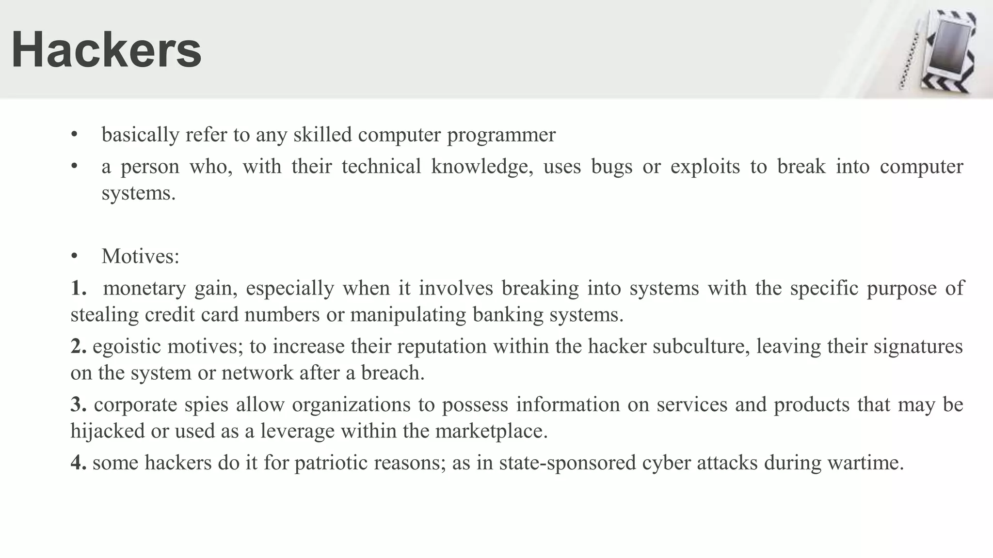 Cybercrimes and Cybercriminals | PPTX