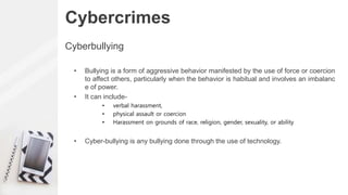 Cybercrimes and Cybercriminals | PPTX