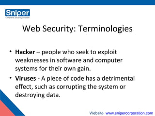 Web security ppt sniper corporation | PPT
