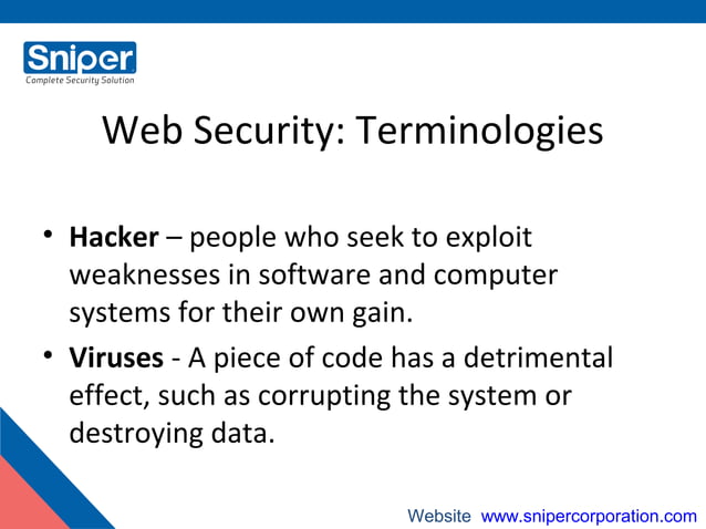 Web security ppt sniper corporation | PPT