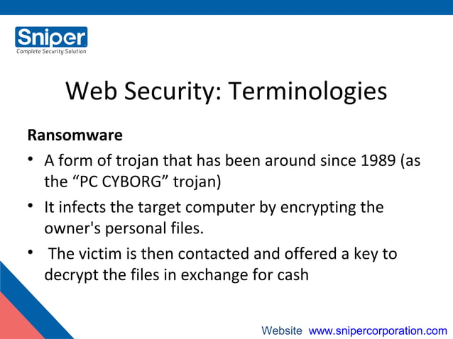 Web security ppt sniper corporation | PPT