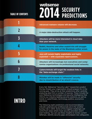 Websense security prediction 2014 | PDF