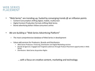 Web Series Advertising platform | PPT