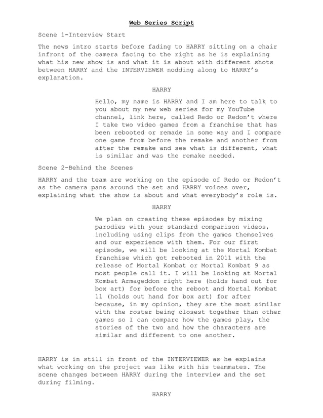 Web series script | PDF | Television | Entertainment