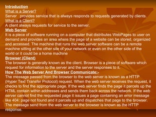 Web server | PPT | Web Design and HTML | Internet