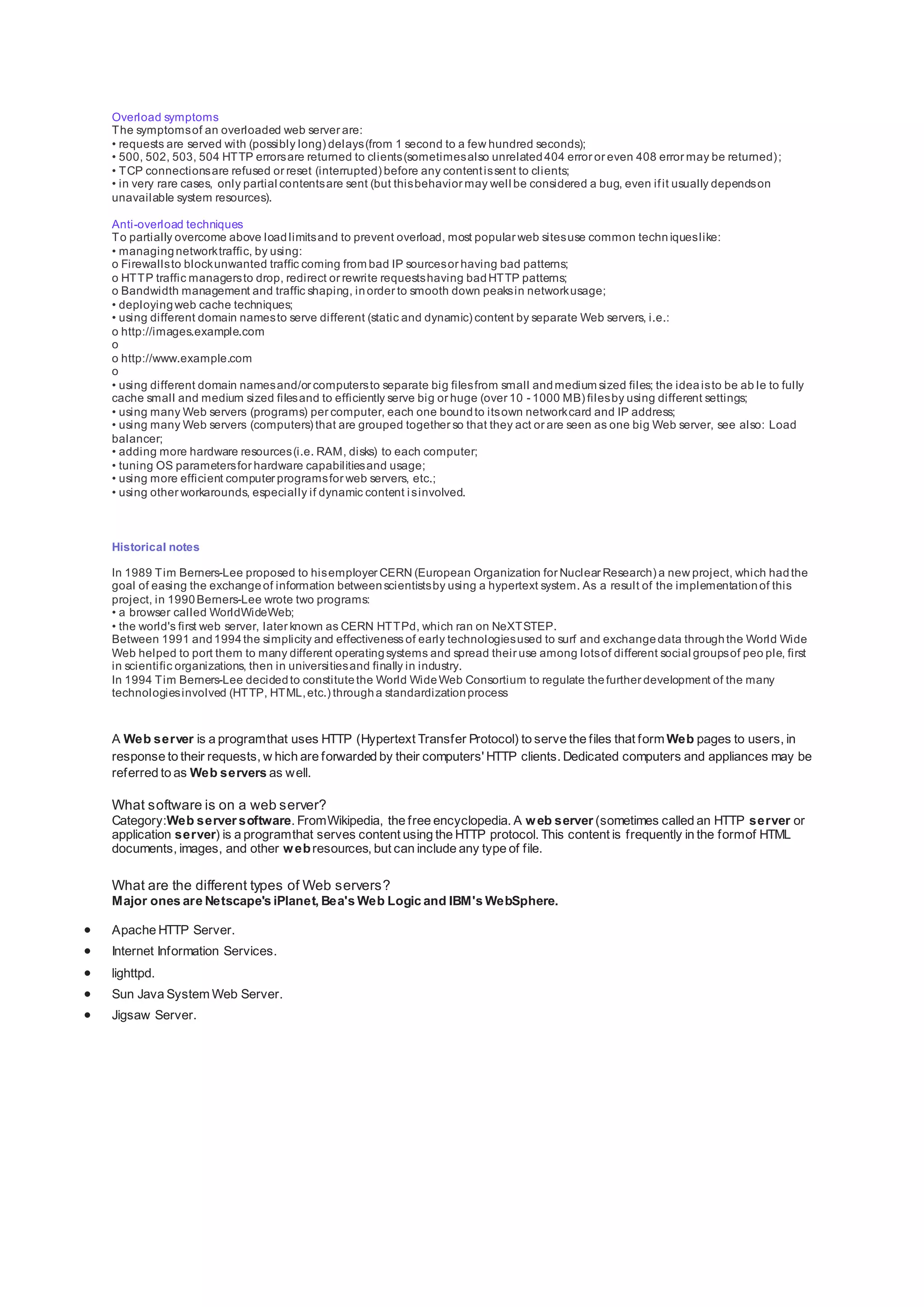 Web server for cbse 10 FIT | DOCX