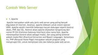 WEB SERVER Pelajaran Administrasi Sistem Jaringan | PPTX