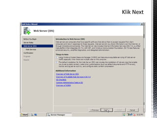 Konfigurasi Web Server pada Windows Server 2008 | PPTX