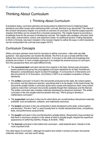 Thinking About Curriculum (ASCD) | PDF