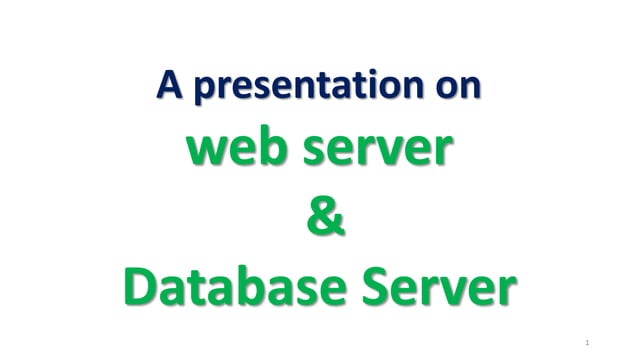 Web Server And Database Server | PPTX | Operating Systems | Computer ...
