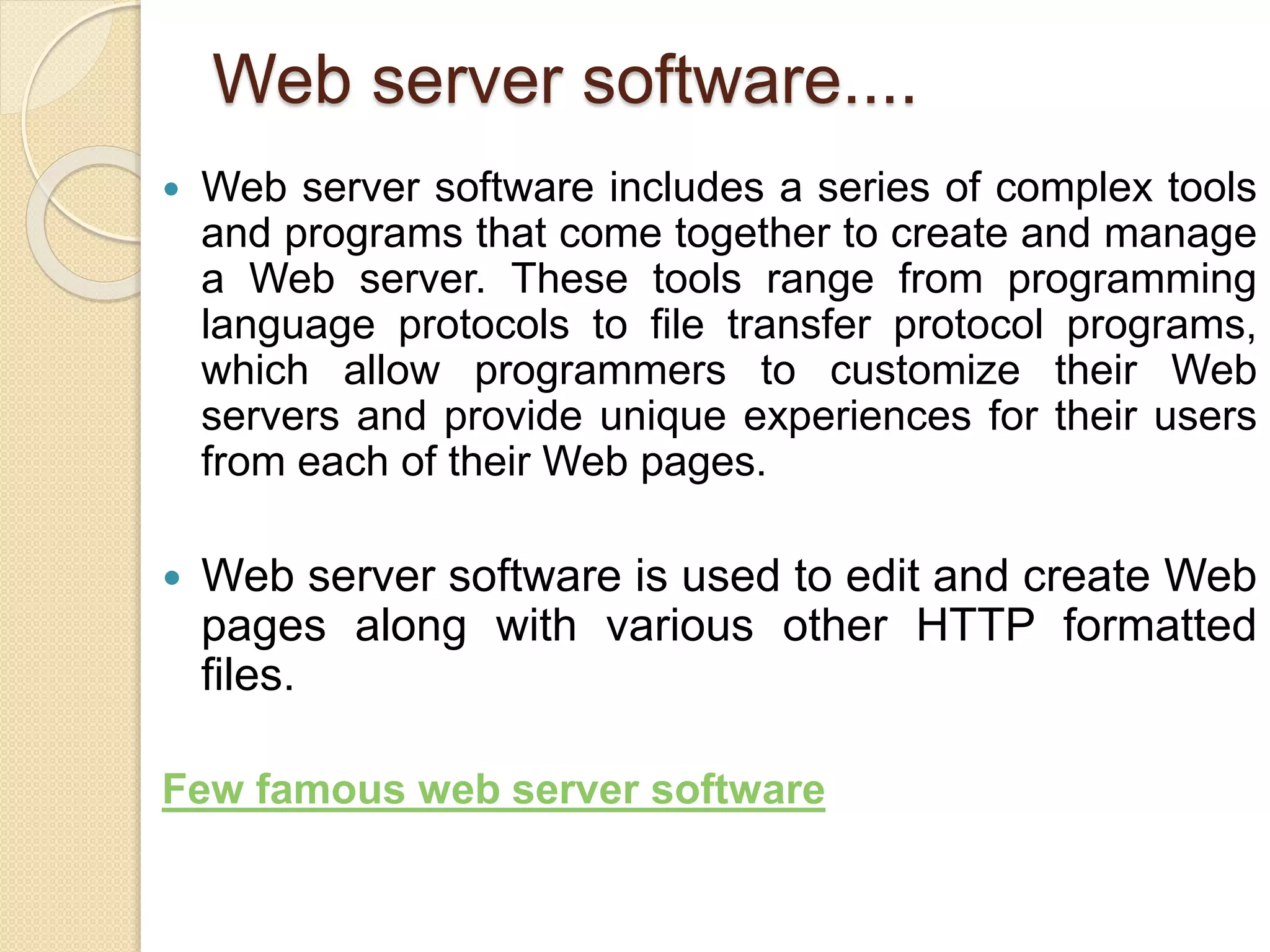 Web server hardware and software | PPT