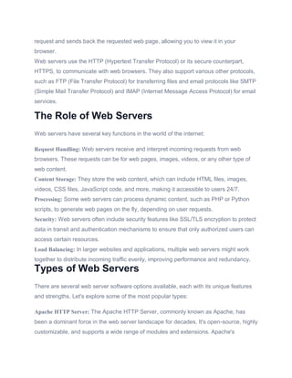 Web Server Types - Understanding a Web Server | PDF