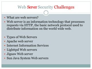 Web server security challenges | PPT