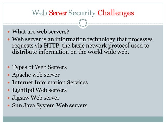 Web server security challenges | PPT