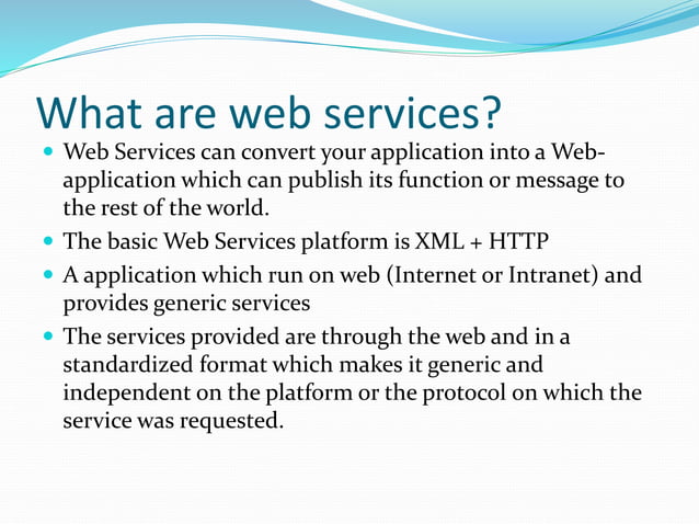 Web services | PPTX | Web Development | Internet