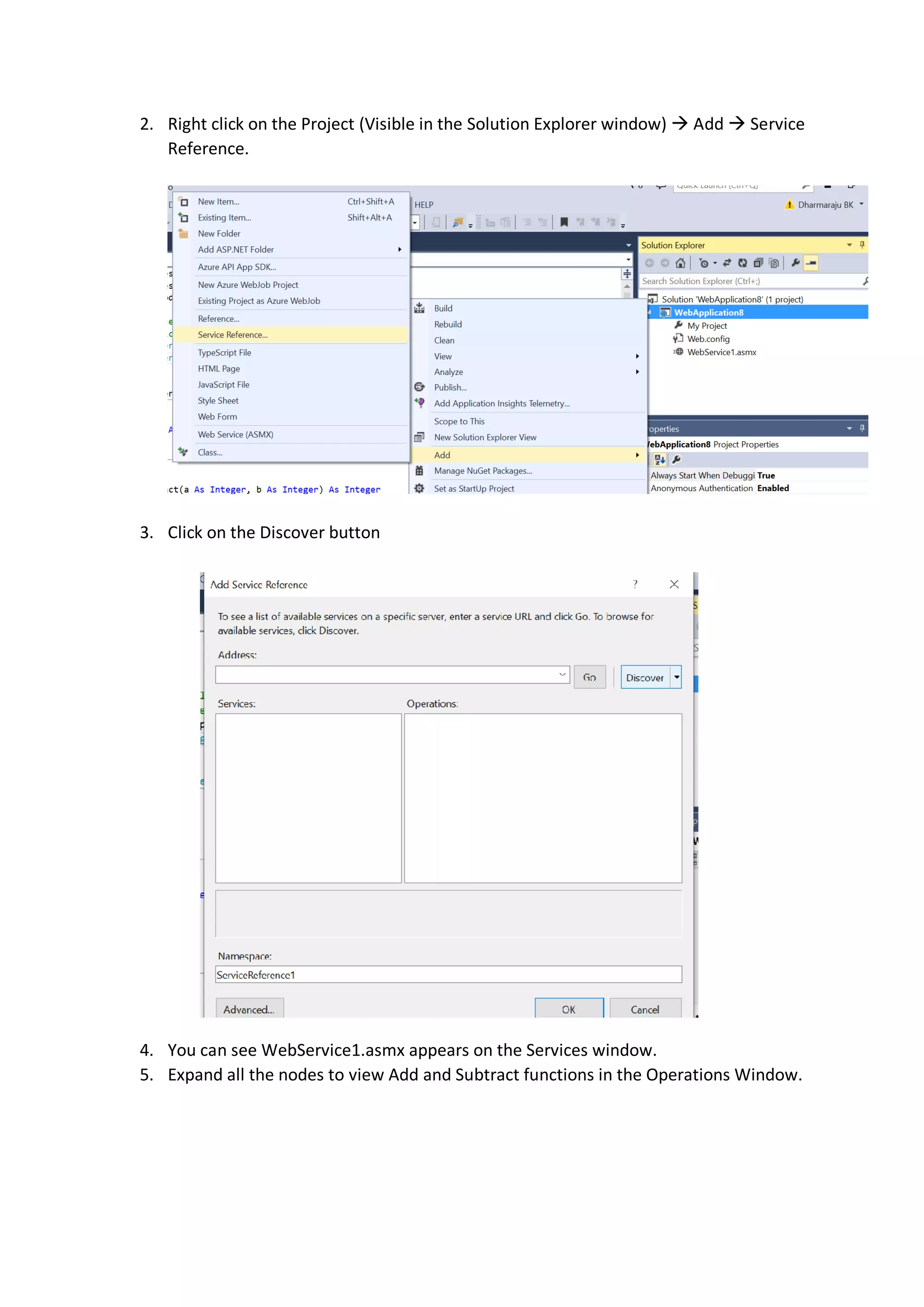 Web services in asp.net