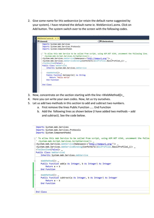 Web services in asp.net