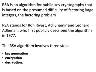 Using RSA Algorithm in Web Services | PPTX
