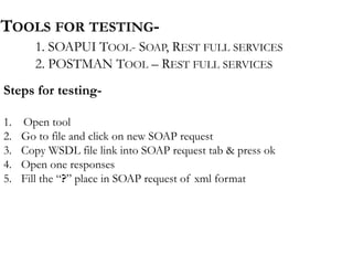 Webservices Testing PPT.pdf | Web Development | Internet