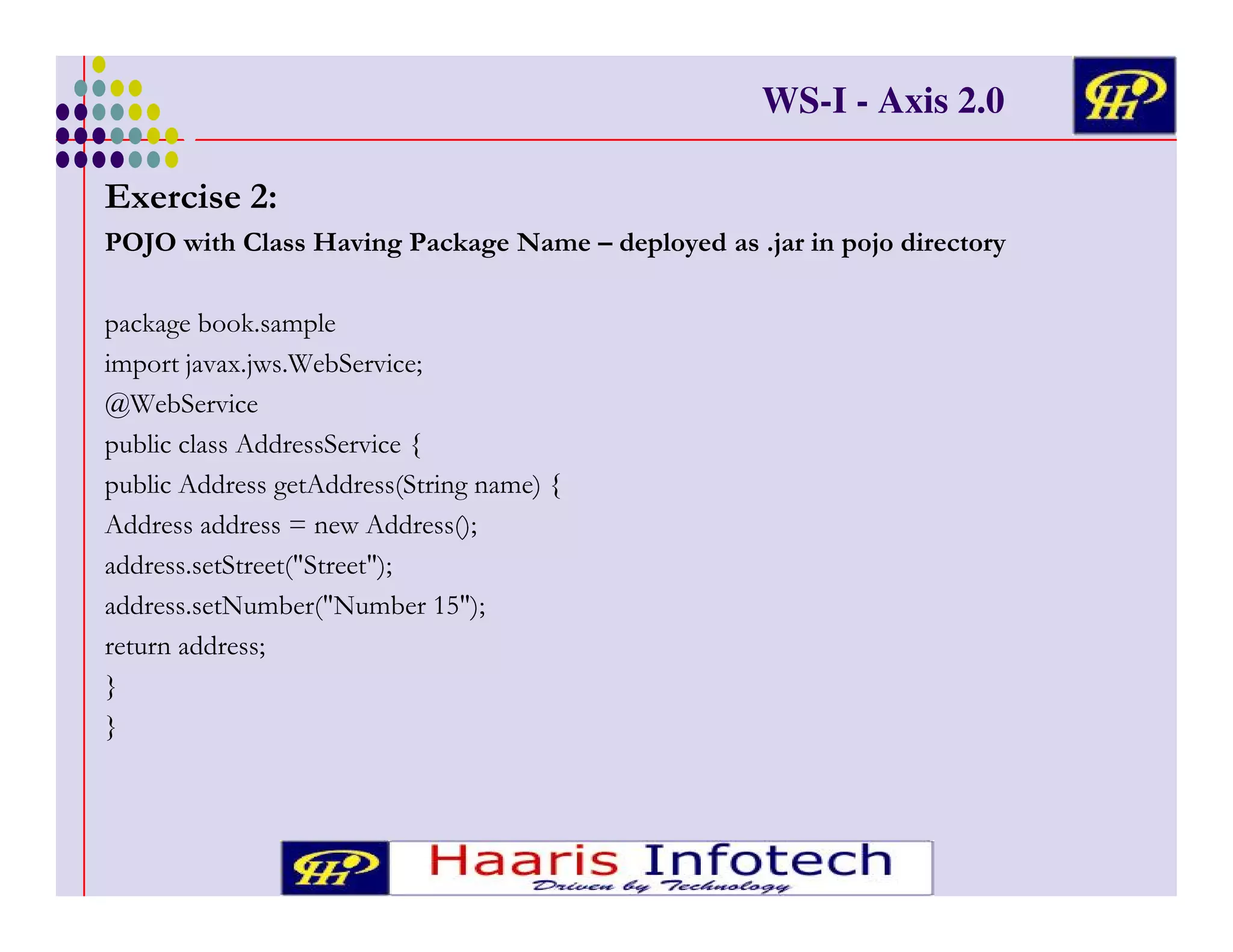 Webservice study material axis2 | PPT
